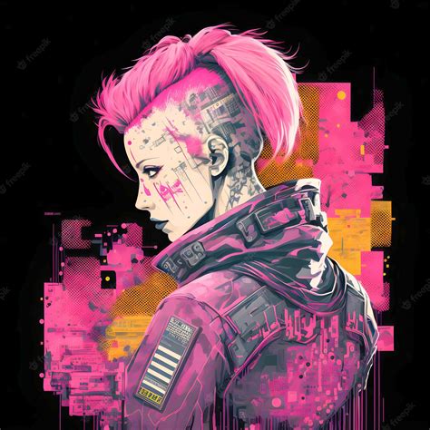 Premium Photo Cyberpunk Woman Schematic Project Engineering Style
