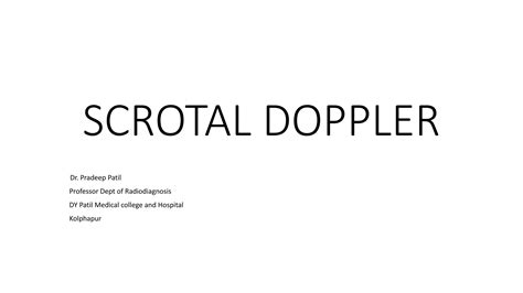 Scrotal Doppler Pptx Reproductive Health Diseases And Conditions