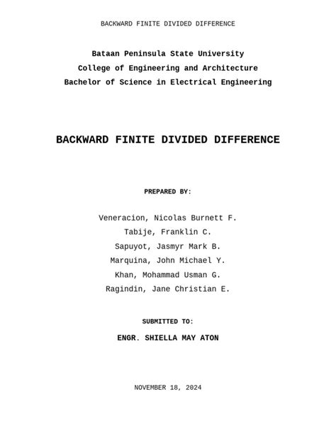 topic 22 backward finite divided difference pdf