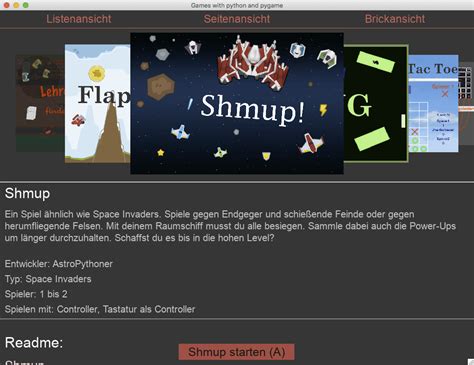 Github Astropythoner Games Launcher F Ge Meine Oder Eigene Pygames Spiele Hinzu Und Starte