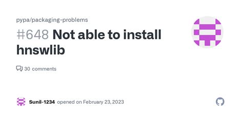 Not Able To Install Hnswlib Issue Pypa Packaging Problems Github