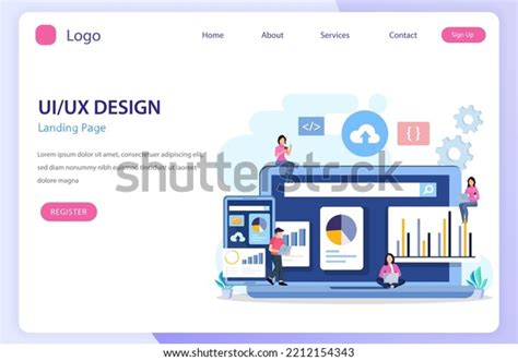 Ui Ux Design Concept Creating Application เวกเตอร์สต็อก ปลอดค่า
