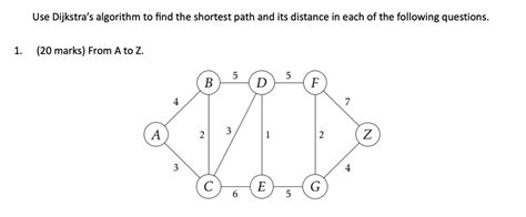 Use Dijkstras Algorithm To Find The Shortest Path And Its