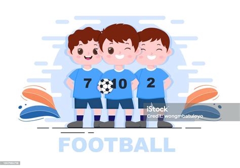 남자와 축구를 재생 축구 착용 스포츠 유니폼 등 발로 등 다양한 움직임 들고 방어 패리링과 필드에서 공격 벡터 일러스트레이션 경기 스포츠에 대한 스톡 벡터 아트 및 기타