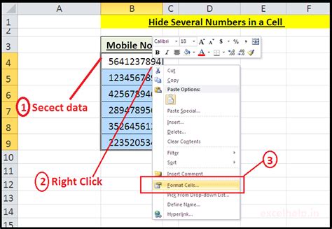 Hide Several Numbers In A Cell Excel Help