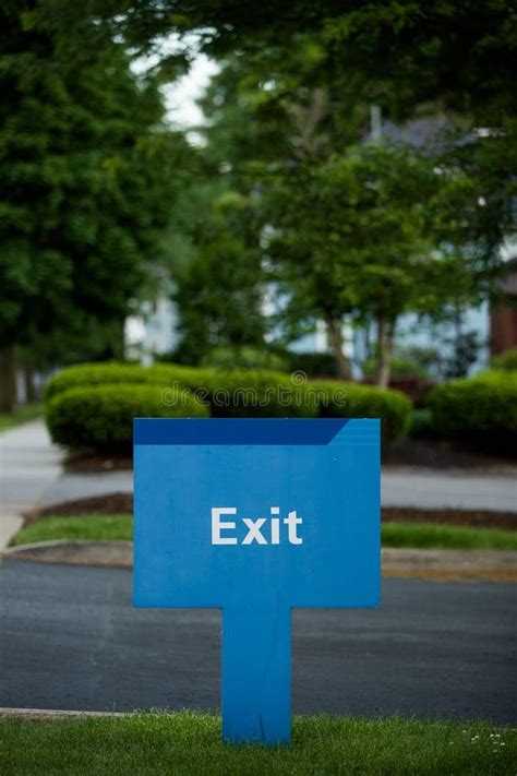 Blue Exit Sign Stock Photo Image Of Exit Background