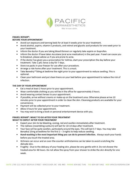 Pre And Post Care Sheets Fraxel Repair Pdf Sunscreen Skin Care