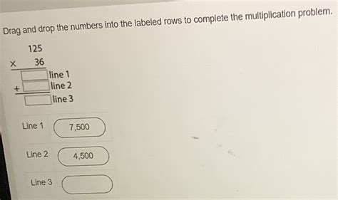 drag and drop the numbers into the labeled rows to complete the