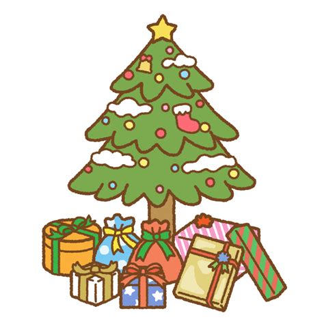 クリスマスツリーの下に置かれたたくさんのプレゼントのイラスト 商用okの無料イラスト素材サイト ツカッテ