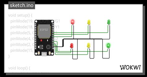 Two Traffic Light Wokwi Esp32 Stm32 Arduino Simulator