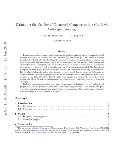 Pdf Estimating The Number Of Connected Components In A Graph Via