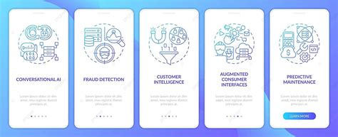 Mobile App Screen Onboarding With Blue Gradient Ai And Data Science Solutions Vector