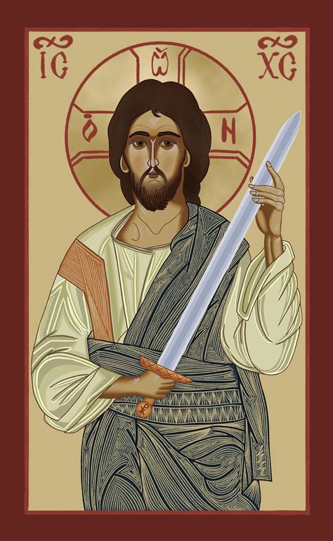 Christ With Sword Cutting Sin Icon By Me Rorthodoxchristianity