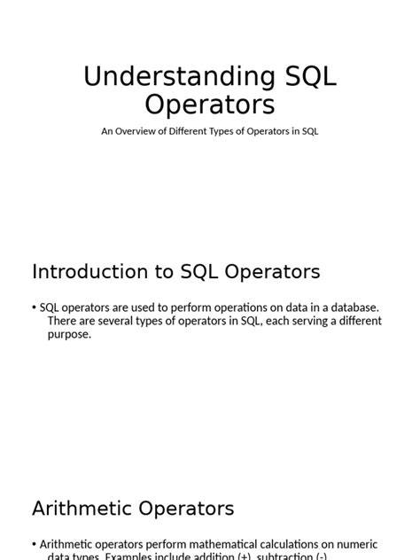 Understanding Sql Operators And Er Diagram Pdf