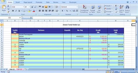 Contoh Rekod Jualan Perniagaan Excel
