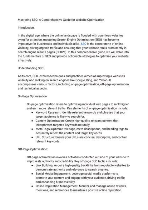 Ppt Mastering Seo A Comprehensive Guide For Website Optimization Powerpoint Presentation Id