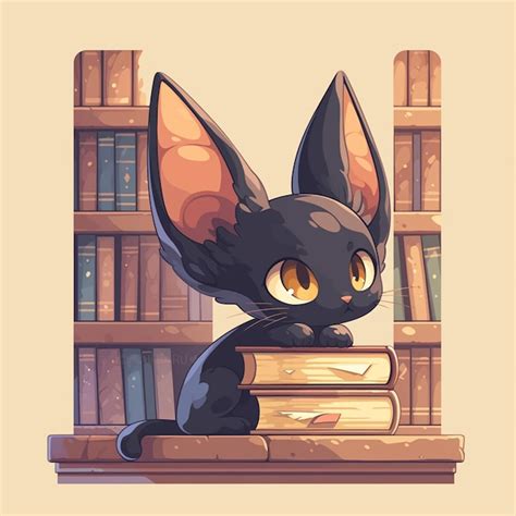Devon Rex Climbing A Bookshelf Premium Ai Generated Vector
