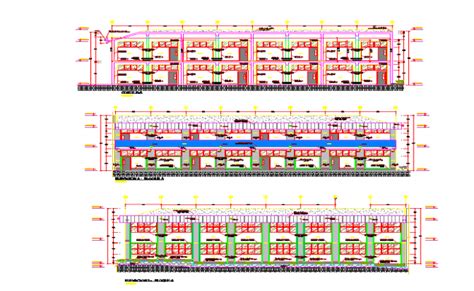 Hostel Building Structure Detail Plan 2d View Dwg File Cadbull