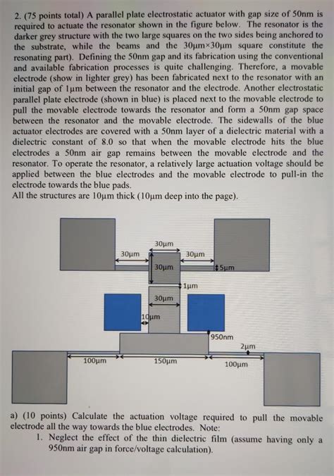 Solved 2 75 Points Total A Parallel Plate Electrostatic