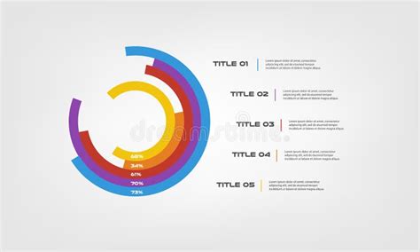 Circular Chart Color Infographics Step By Step In A Series Of Circle Element Of Chart Graph