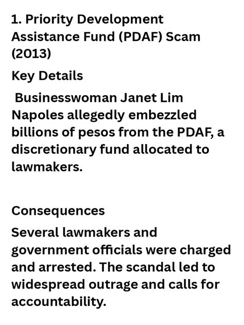 Priority Development Assistance Fund Pdaf Scam 2013 20250223