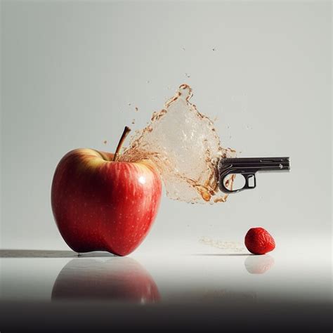 Premium Ai Image Exploding Red Apple Fruit Images Black Background Ai