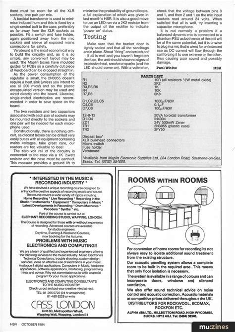 Phantom Power Supply Hsr Oct 84