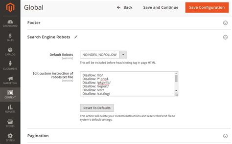 magento 2 robots txt configuration example best practices