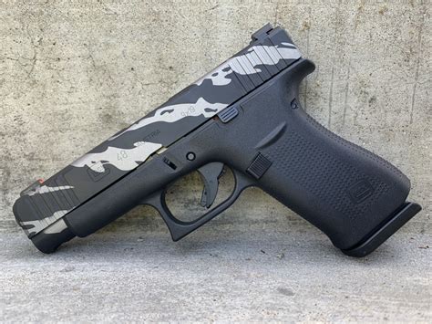 Custom Camo Glock 48 Cerakoted Using Gun Metal Grey And Armor Black