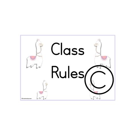 Classroom Rules Llama Theme • Teacha