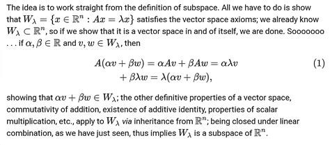 Solved Prove Eigen Space Of Nxn Matrix A Coresponding To Lambda Is Course Hero