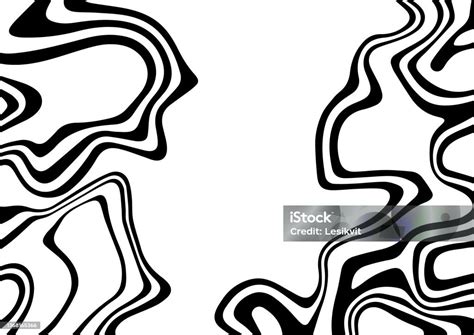 흑백 추상 줄무늬 배경 포장 된 모양의 착시 부드럽고 물결 모양의 선 벡터 그림입니다 0명에 대한 스톡 벡터 아트 및 기타 이미지 Istock
