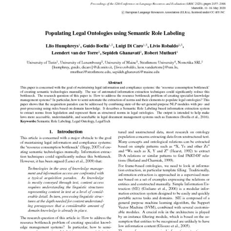 Populating Legal Ontologies Using Semantic Role Labeling Acl Anthology