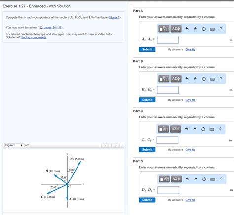 Solved Compute The X And Y Components Of The Vectors