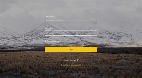 login on image background html5 template by nicepage