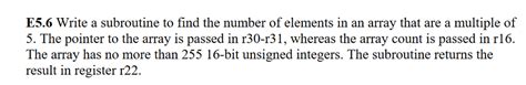 Solved E56 Write A Subroutine To Find The Number Of