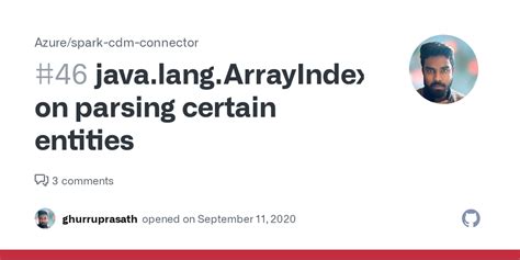 java lang arrayindexoutofboundsexception on parsing certain entities · issue 46 · azure spark