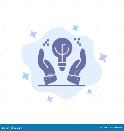 Protected Ideas Business Idea Hand Blue Icon On Abstract Cloud