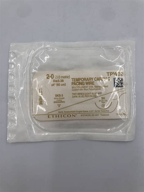 Ethicon Tpw32 Temporary Cardiac Pacing Wire 2 0 24in Multifilament