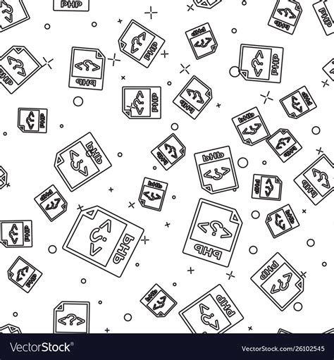Black Php File Document Icon Download Php Button Vector Image