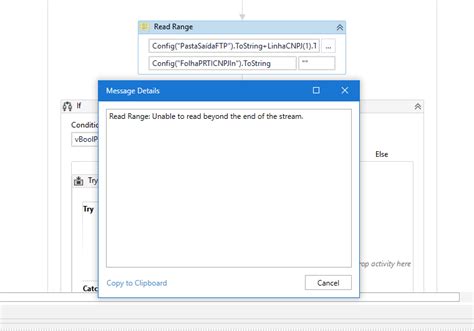 Read Range Error Unable To Read Beyond The End Of The Stream Help