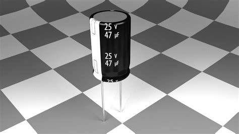 Electrolytic Capacitor 3d Model