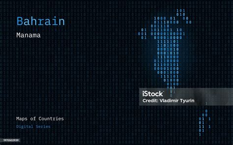 Bahrain Map Shown In Binary Code Pattern Tsmc Blue Matrix Numbers Zero