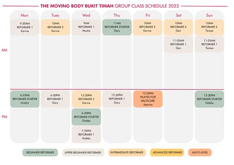 Bukit Timah Group Class Schedule The Moving Body Group