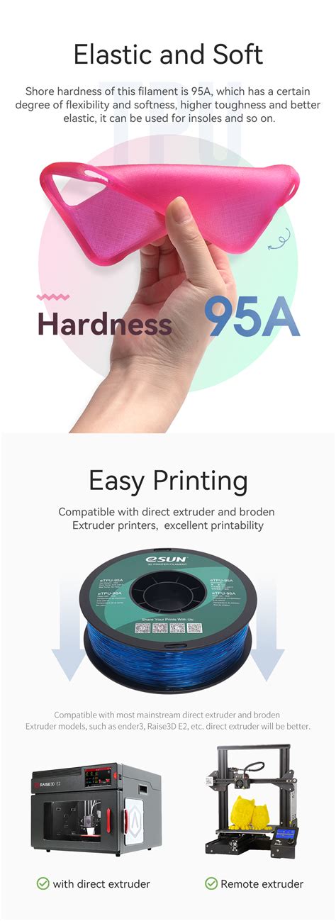 best tpu filament flexible 3d printing tpu material esun