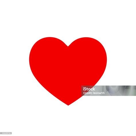 발렌타인 데이 빨간 하트 아이콘입니다 하트 모양 흰색 배경에 고립되어 있습니다 3차원 형태에 대한 스톡 벡터 아트 및 기타 이미지 3차원 형태 개념 건강관리와 의술