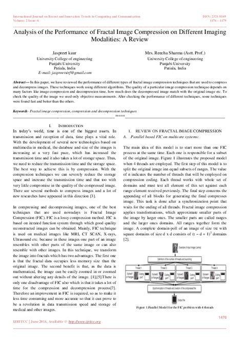 Pdf Analysis Of The Performance Of Fractal Image Compression On