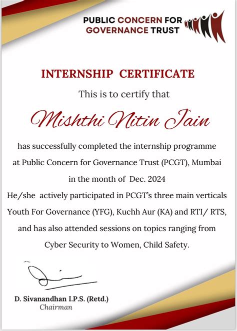Grateful For An Enriching Internship Experience Mishthi Jain