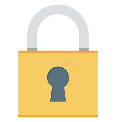 Safety Padlock Isolated Vector Icons Can Be Modify With Any Style Stock Vector Illustration