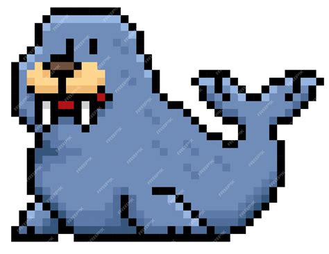 Premium Vector Cartoon Seal Pixel Design